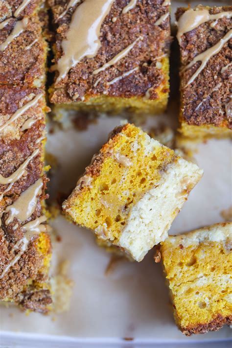 Pumpkin Cream Cheese Coffee Cake With Maple Drizzle Recipe Pumpkin