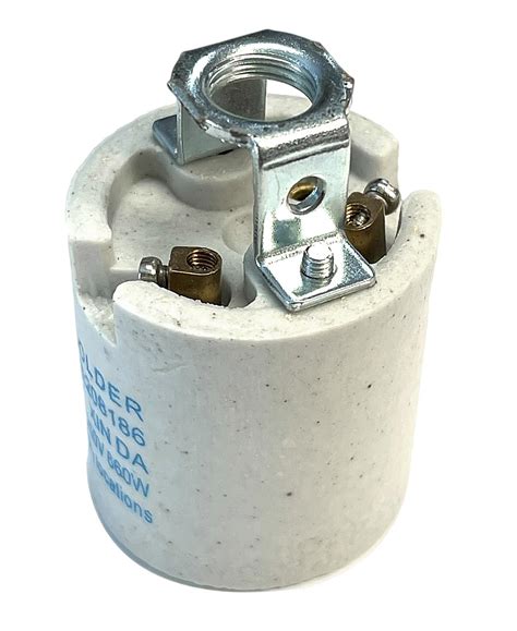 E26 Medium Porcelain Lamp Socket With 1 8f 1 2 Tall Metal Hickey And Antique Lamp Supply