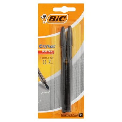 Bic Cristal Ultra Fine Ball Pen Black 2s Superb Hyper