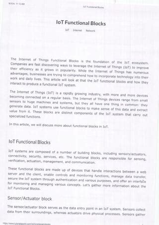 Unit 1 Introduction To Internet Of Things PDF