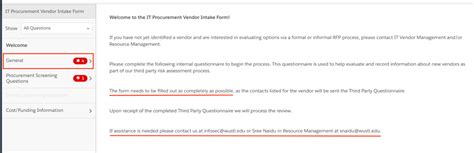 It Procurement Vendor Intake Form Office Of Information Security