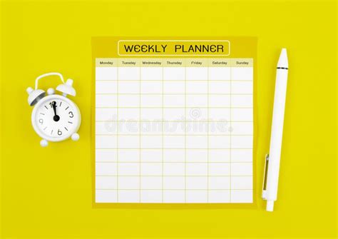 The Blank Weekly Plan Notice Block On Orange Colour Background Empty