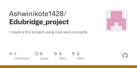 GitHub Ashwinikote Edubridge Project I Made A This Project Using Core Java Concepts