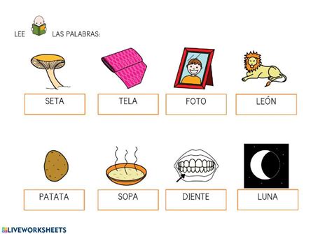 Lectura global y escritura de palabras (fonemas P, L, N, T, S, D, F ...