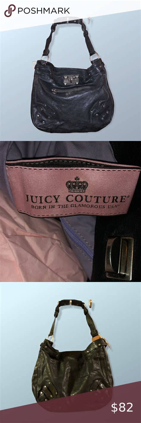 Juicy Couture Leather Purse Y2k Glam Shoulder Bag