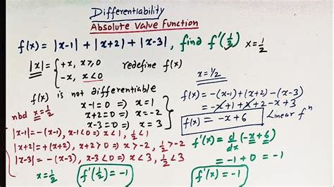 Differentiability Of Modulus Functions Youtube