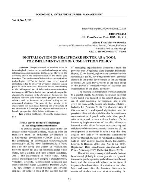 Fillable Online Digitalization Of Healthcare Sector As A Tool Fax