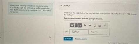 Solved Part A A Horizontal Rectangular Surface Has Chegg