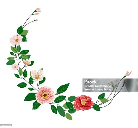 꽃 화 환 프레임 꽃 프레임 와 나뭇잎 벡터 일러스트 레이 션 0명에 대한 스톡 벡터 아트 및 기타 이미지 0명 겨울 계절 Istock