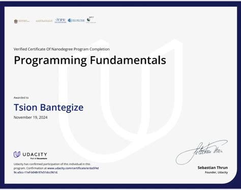 tsion bantegize on linkedin programmingfundamentals udacity
