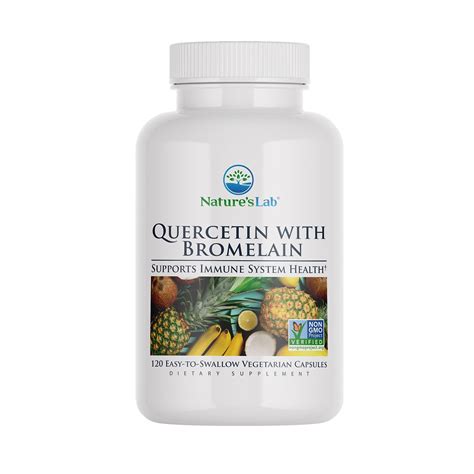 Natures Lab Quercetin Bromelain Dietary Supplement 120 Capsules