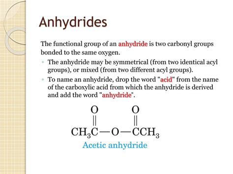 Ppt Chapter 11 Carboxylic Anhydrides Esters And Amides Powerpoint