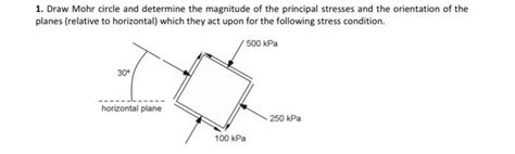 Solved 1 Draw Mohr Circle And Determine The Magnitude O