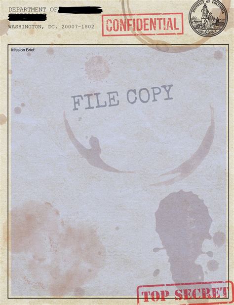 Editable Spy Dossier Pdf Template Customizable Mission Brief Digital