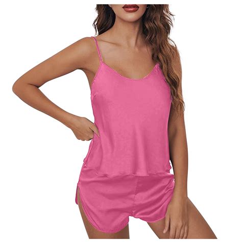Samickarr Satin Silk Nightdress For Women Sexy Round Neck Sleeveless