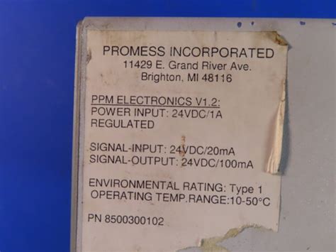 PROMESS PPM 8500300102 PANEL METER MONITORING LCD DISPLAY 1A 24V 20
