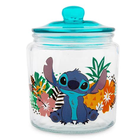 Disney Lilo And Stitch Glass Snack Jar Container With Lid 6 Inches Tall Oriental Trading