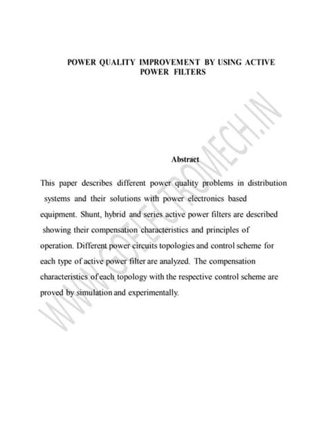 Power Quality Improvement By Using Active Pdf