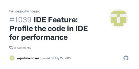 Ide Feature Profile The Code In Ide For Performance · Issue 1039