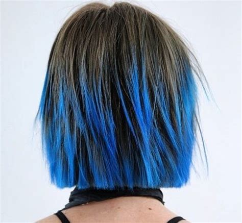 Model Ombre Rambut Pendek Sebahu Warna Biru Dailysia