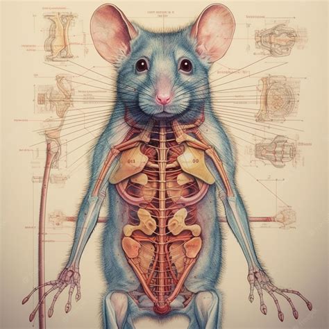Premium Photo A Drawing Of A Mouse With The Anatomy Of The Body