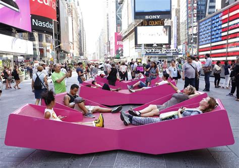 Gallery Of J Mayer H Fills Times Square With X Shaped Lounge Chairs