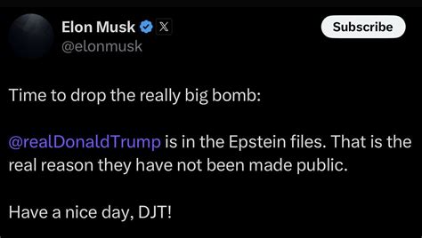 ‘big Bomb Defused Elon Musk Deletes Explosive Claim Linking Donald