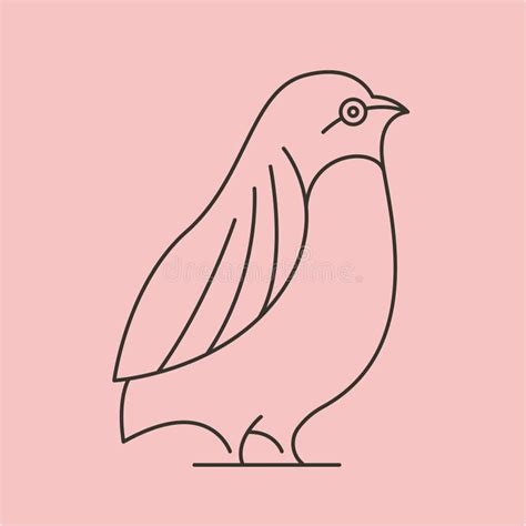 Quail Bird Line Art Vector Symbol Illustration Design Stock Vector