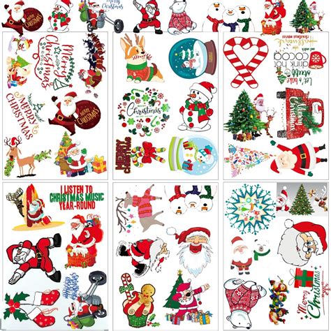 6 Sheets Christmas Rub On Transfers For Crafts 55 X 4