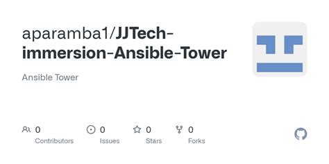 Github Aparamba Jjtech Immersion Ansible Tower Ansible Tower