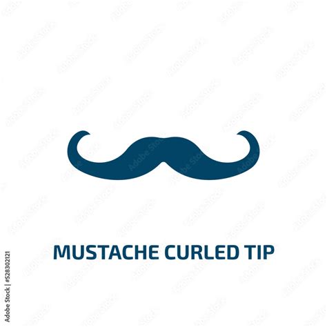 Mustache Curled Tip Vector Icon Mustache Curled Tip Mustache Curled