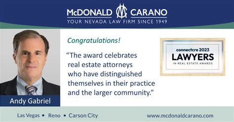 Andy Gabriel Receives Lawyers In Real Estate Award” Mcdonald Carano
