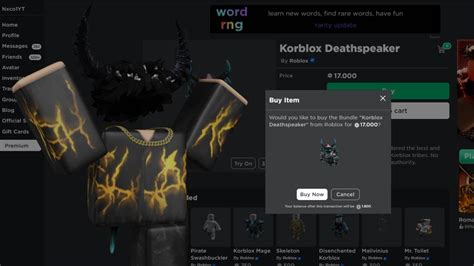 Buying Korblox Deathspeaker Youtube