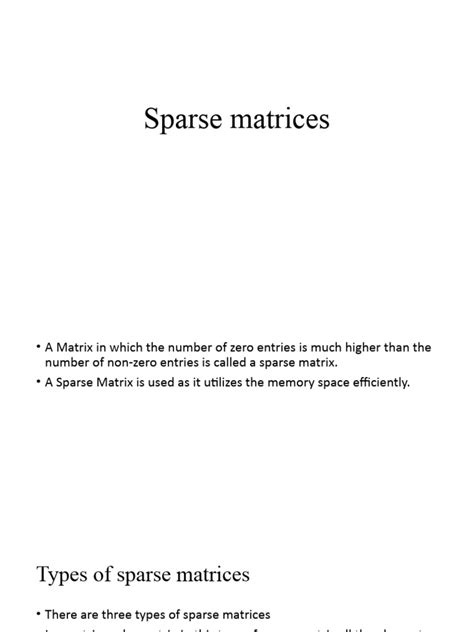 Sparse Matrix Pdf Home And Garden