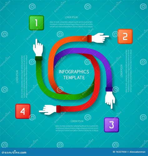 Abstract Vector 4 Steps Infographic Template In Flat Style For Layout Workflow Scheme Numbered