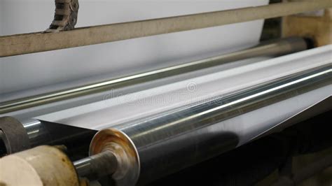 Paper Rolling Industrial Rollers With Paper Moving Through Them Stock Footage Video Of Line