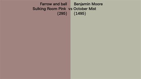 Farrow And Ball Sulking Room Pink 295 Vs Benjamin Moore October Mist
