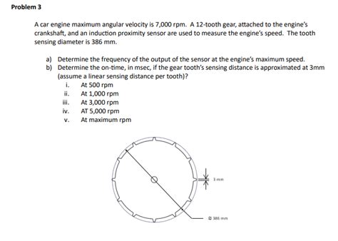 Problem 3a Car Engine Maximum Angular Velocity