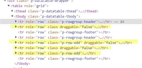 datatable default classname p datatable row missing on table rows in latest version v5 0