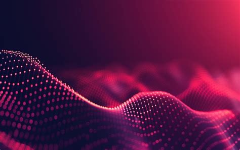 Premium Photo Abstract Waving Particle Technology Background Design Abstract Wave Moving Dots