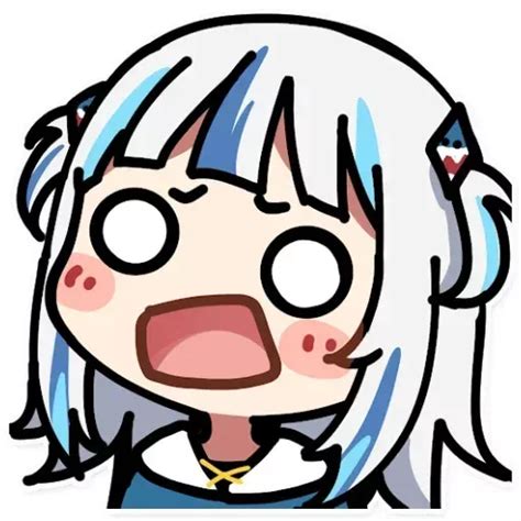 Gawr Gura Telegram Stickers การออกแบบตัวละคร สาวหูแมว สาวอนิเมะ