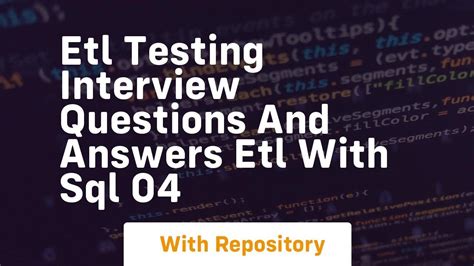 Etl Testing Interview Questions And Answers Etl With Sql 04 Youtube
