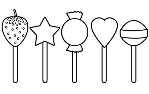 5 つのロリポップ 印刷可能ぬりえ無料ダウンロード