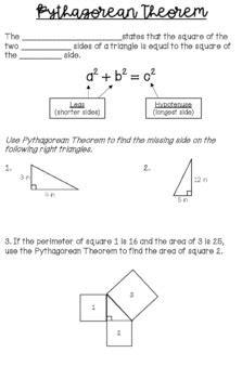Pythagorean Theorem Foldable Notes By Chill S Middle School Math