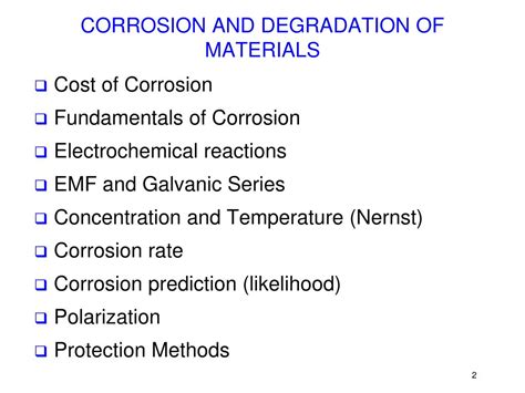 Ppt Corrosion And Degradation Of Materials Powerpoint Presentation