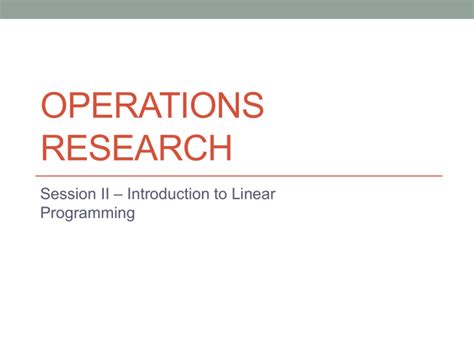 Linear Programming