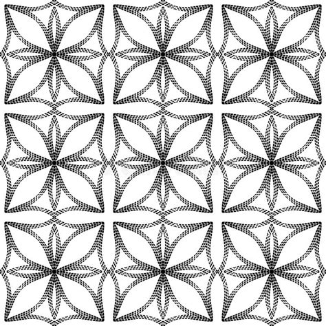Halftone Abstract Flowers Geometric Vector Seamless Pattern Stock Vector Illustration Of