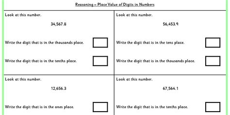 Place Value Of Digits In Numbers Ks2 Reasoning Test Practice