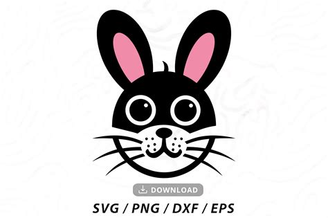 Cute Easter Bunny Face Vector Template Graphic By Ya Design Store Creative Fabrica