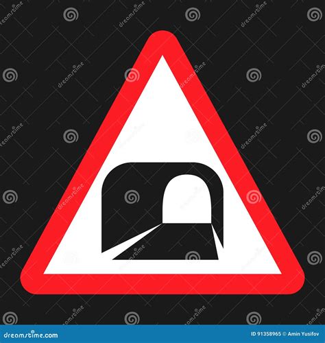 Tunnel Ahead Sign Flat Icon Stock Vector Illustration Of City Black